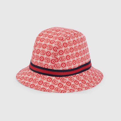 Children's Double G cotton hat in red | GUCCI® 香港