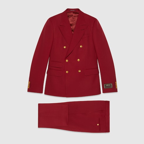 Costume en coutil fluide en bordeaux | GUCCI® FR