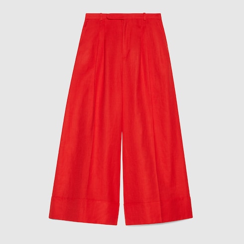 Viscose linen pant in red | GUCCI® Canada