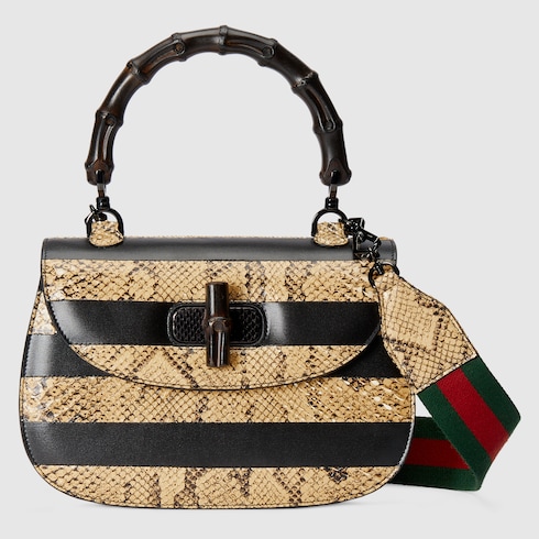 Gucci Bamboo 1947 medium python and leather bag in Precious Skins ...