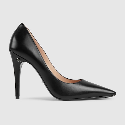 Escarpins à talon haut pour femme en cuir noir | GUCCI® ZA