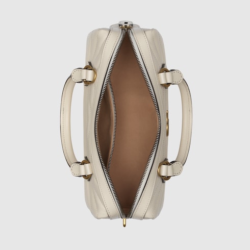GG Marmont small top handle bag in white leather | GUCCI® NO