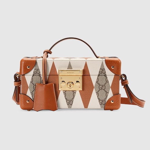 GG rhombus print watch case in Brown GG Canvas | GUCCI® SI