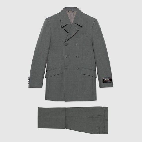 Abito elegante in lana in grigio chiaro | GUCCI® Italia
