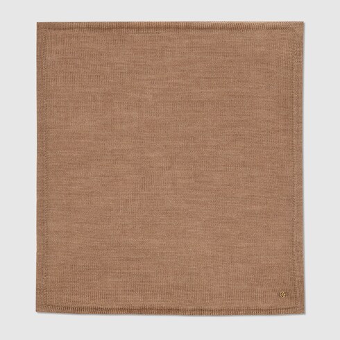 Knitted wool pocket square in camel | GUCCI® UK
