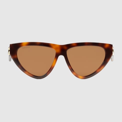 Rectangular frame sunglasses in Brown Undefined | GUCCI® SI