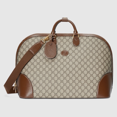 กระเป๋าดัฟเฟิล GG large duffle bag inSupreme สีเบจและสีน้ำตาลอีโบนี ...