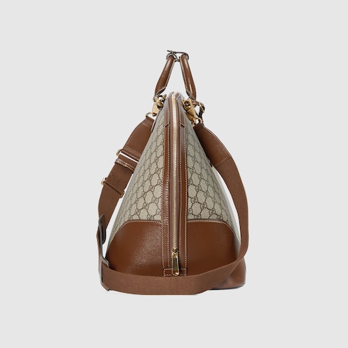 กระเป๋าดัฟเฟิล GG large duffle bag inSupreme สีเบจและสีน้ำตาลอีโบนี ...