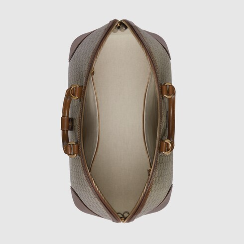 GG large duffle bag in beige and ebony Supreme | GUCCI® BG