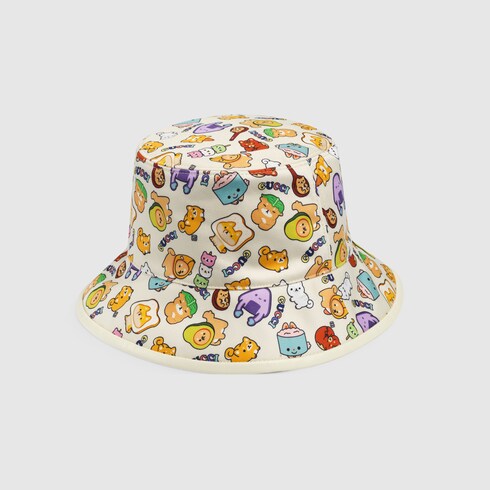 GG animal cotton bucket hat in ivory and multicolor | GUCCI® GR