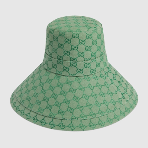 GG canvas wide brim hat in Blue Undefined | GUCCI® SI