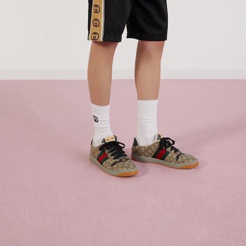 Men's Screener trainer in Beige GG Canvas | GUCCI® SI