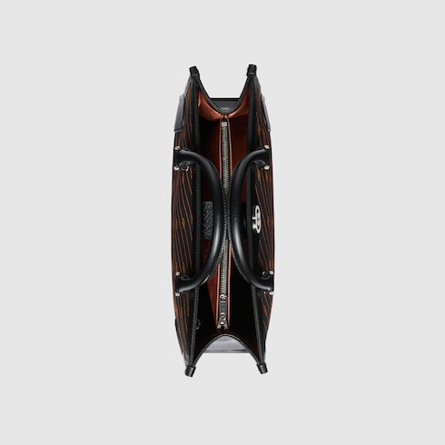 Interlocking G jacquard tote in Black Fabric | GUCCI® SI