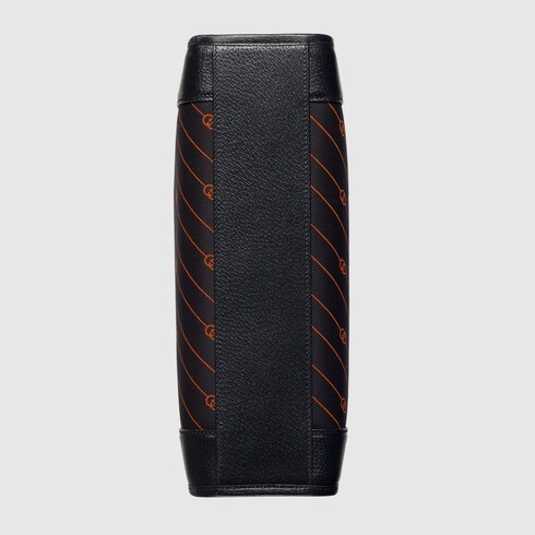 Interlocking G jacquard briefcase in black and orange fabric | GUCCI® GR