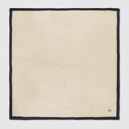Knitted silk pocket square in ivory | GUCCI® US