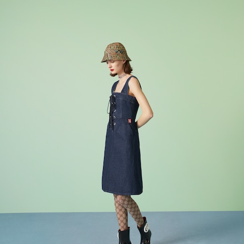 Gucci Denim dress with Interlocking G Web patch - 748630XDCNB4759