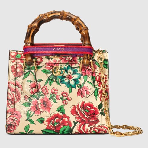 Gucci Diana mini tote bag in White Pink Leather | GUCCI® SI