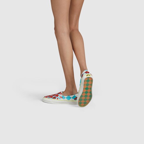 OG Classic Slip-On with beads in light blue and white | GUCCI® UK