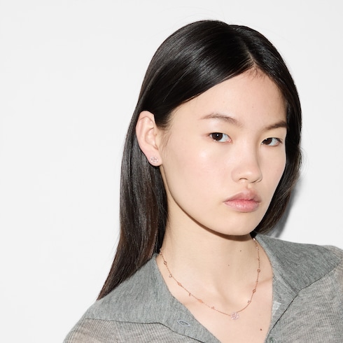 Interlocking G studs with diamonds in 18k rose gold | GUCCI® Australia
