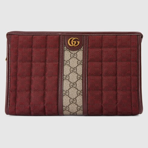 Mini GG canvas pouch in Bordeaux Fabric | GUCCI® SI