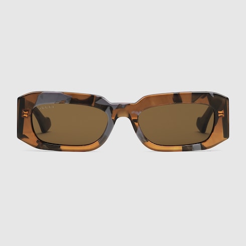 Rectangular frame sunglasses in Brown Undefined | GUCCI® SI