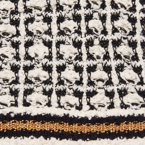 Stitch cotton top with lamé in White Black Ready-to-wear | GUCCI® SI