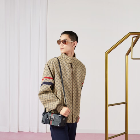 Gucci Savoy〕ウォッチケースダークブルー レザー | GUCCI公式 Gucci Savoy〕ウォッチケースダークブルー レザー | GUCCI公式