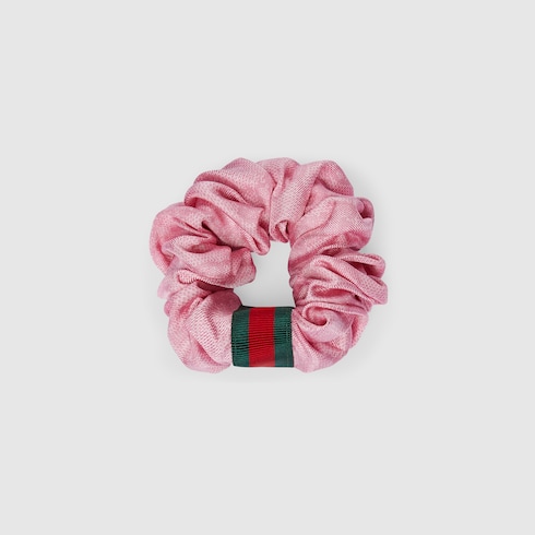 Silk GG scrunchie set in pink | GUCCI® SG