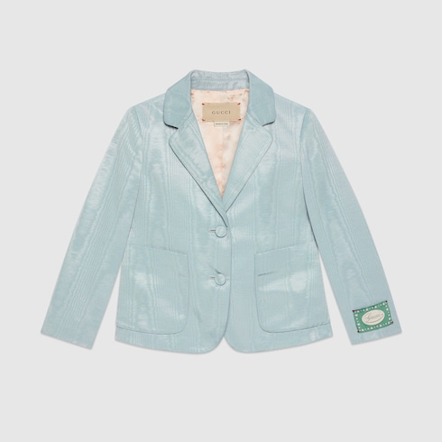 Children's moiré jacket in light blue | GUCCI® UK