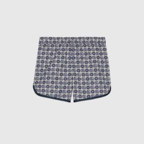 Children's Double G swim shorts in blue | GUCCI® US