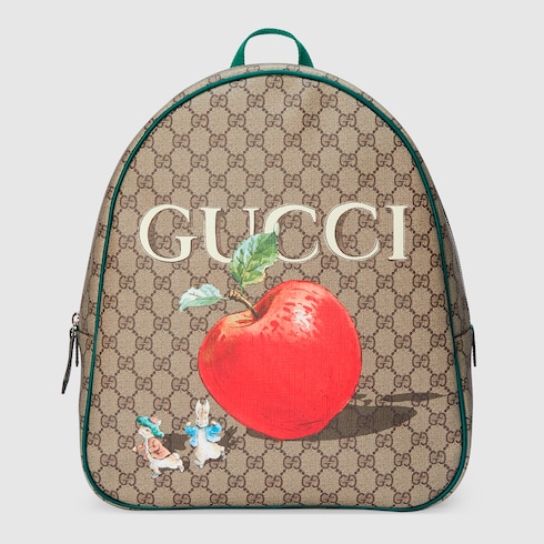 Zaino Peter Rabbit™ x Gucci in tessuto GG Supreme beige ed ebano ...