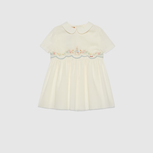 Peter Rabbit™ x Gucci cotton dress in ivory | GUCCI® 香港