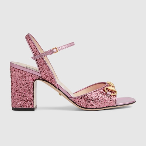 Sandalia con Horsebit para mujer en piel rosa | GUCCI® ES