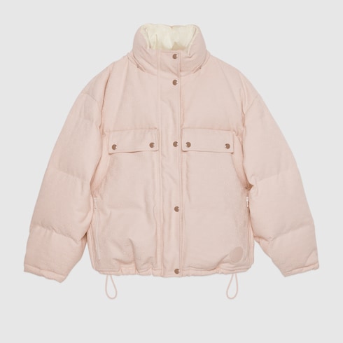GG cotton canvas puffer jacket in Pink Ready-to-wear | GUCCI® SI