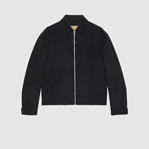 Double faced wool jacket in dark blue | GUCCI® UK
