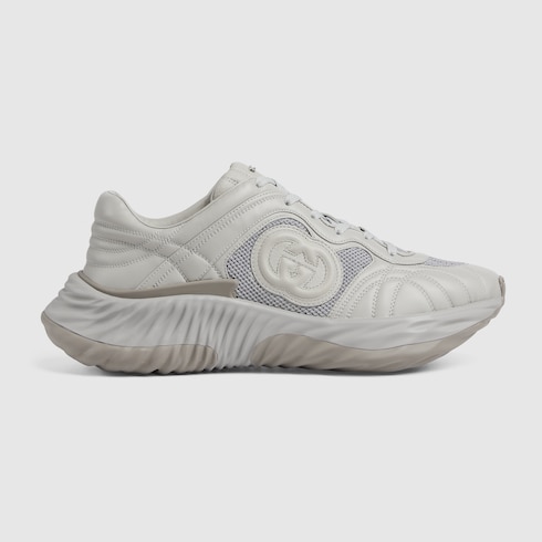 Men's Interlocking G trainer in grey leather | GUCCI® PL