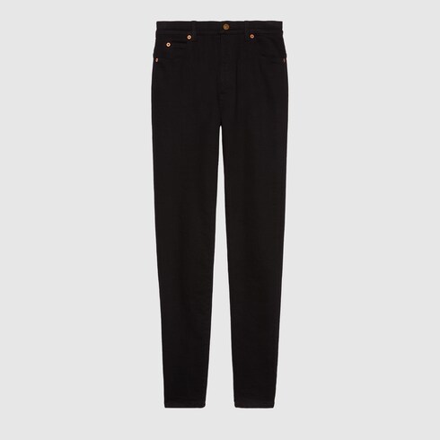 Denim pant with Horsebit in black | GUCCI® Canada