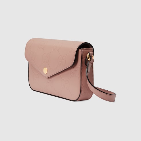 GG super mini shoulder bag in Pink Leather | GUCCI® SI