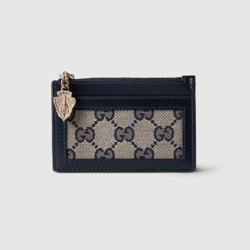 GG card case wallet in Blue GG Canvas | GUCCI® SI