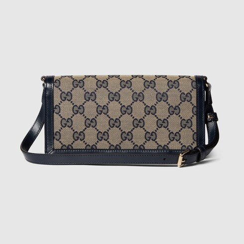Gucci Luce mini shoulder bag in Blue GG Canvas | GUCCI® SI
