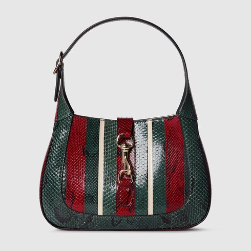 Gucci Jackie python shoulder bag in green and red | GUCCI® RO