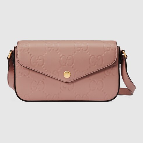 GG super mini shoulder bag in pink leather | GUCCI® TH