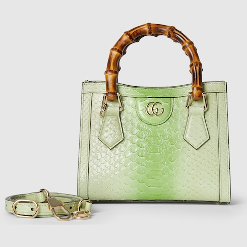 Gucci Diana mini python tote bag in gradient green | GUCCI® IE