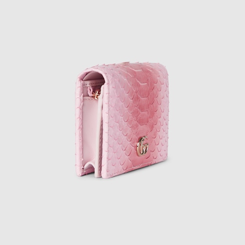 GG Marmont python card case wallet in gradient pink | GUCCI® AE