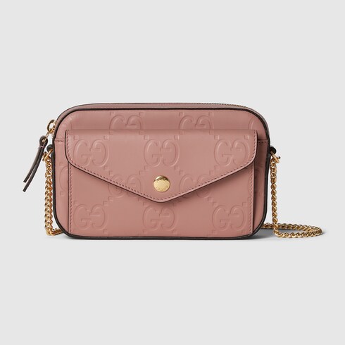 GG super mini shoulder bag in rose beige leather | GUCCI® Canada