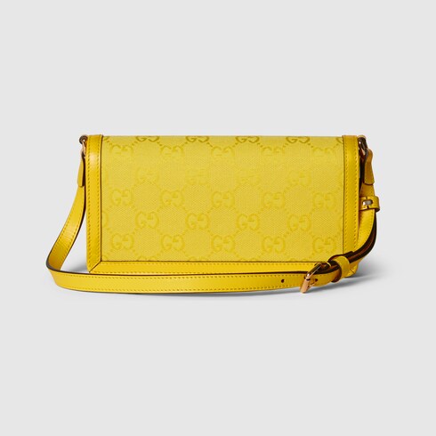 Gucci Luce mini shoulder bag in Yellow GG Canvas | GUCCI® SI