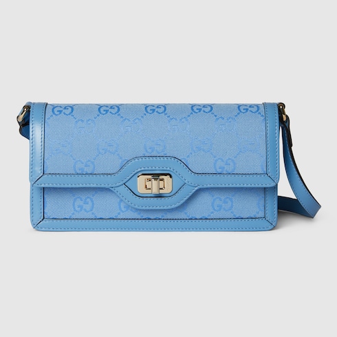 Gucci Luce mini shoulder bag in light blue GG canvas | GUCCI® Australia