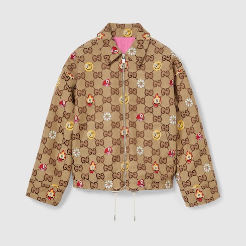 SA ®غوتشي |‎Reversible Gucci elements maxi GG jacket in beige and ebony