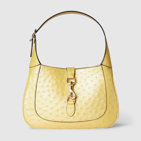Gucci Jackie python shoulder bag in pastel yellow | GUCCI® BG