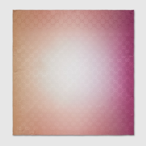 GG silk jacquard scarf in pink and orange | GUCCI® TH